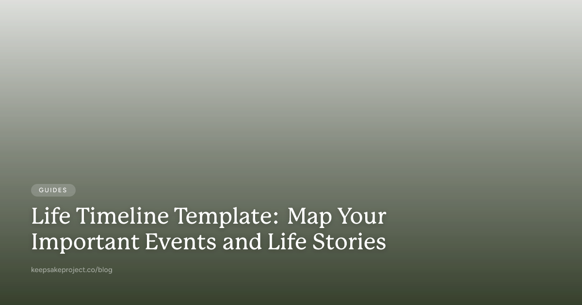 Life Timeline Template: Your Important Events & Life Stories